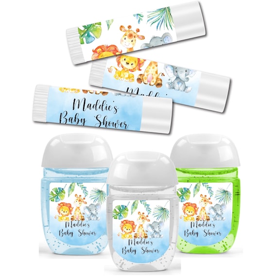 Sweet Safari Jungle Animals Blue Watercolor Lip Balms Chap - Etsy