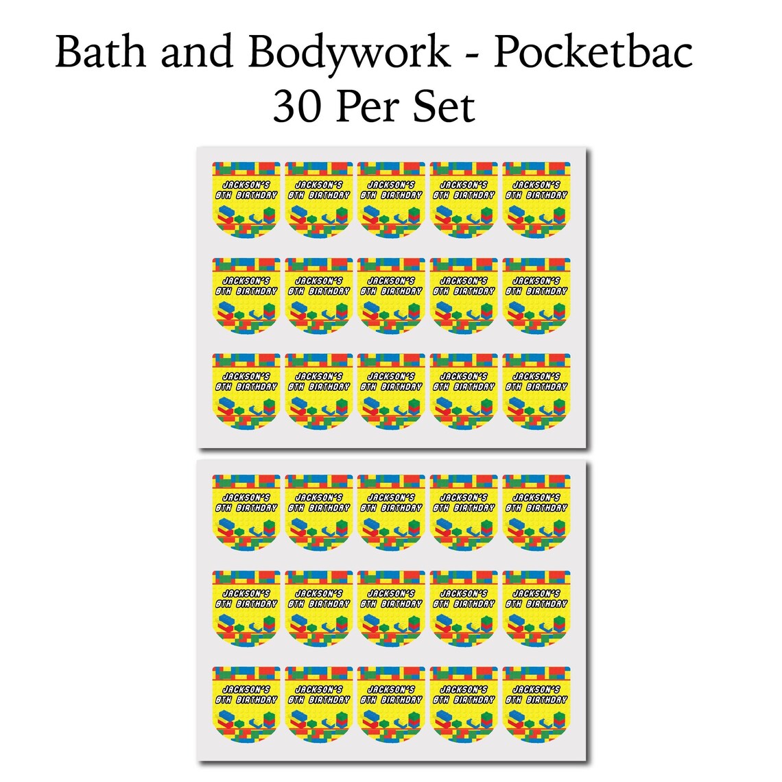 Colorful Bricks Building Blocks PRINTED GLOSSY LABELS for - Etsy