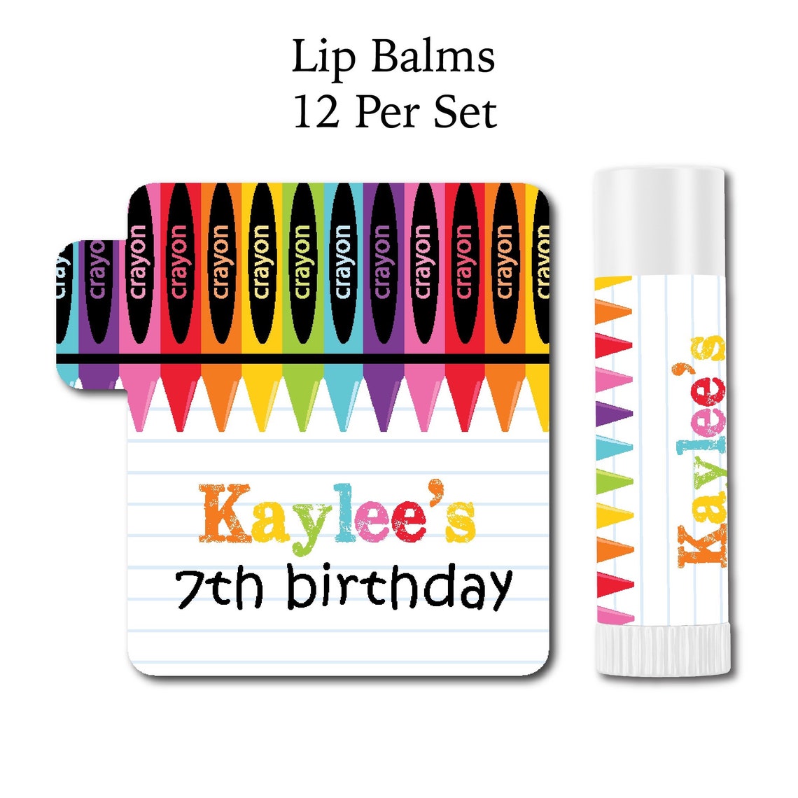 Coloring Crayon Art Colorful Rainbow Lip Balms Chap Stick or - Etsy