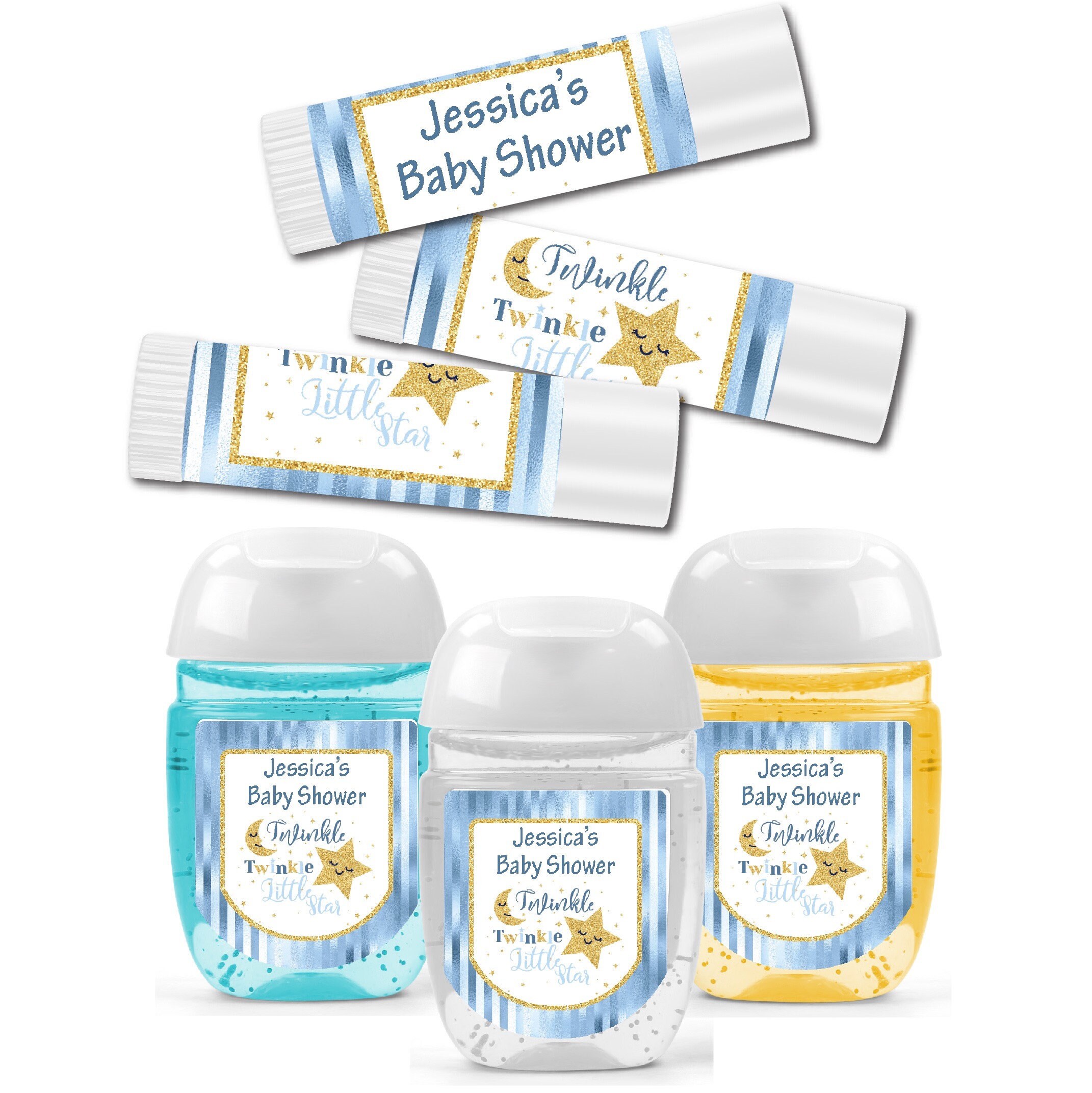 Twinle Twinkle Little Star Fancy Elegant Blue Gold Lip Balms | Etsy