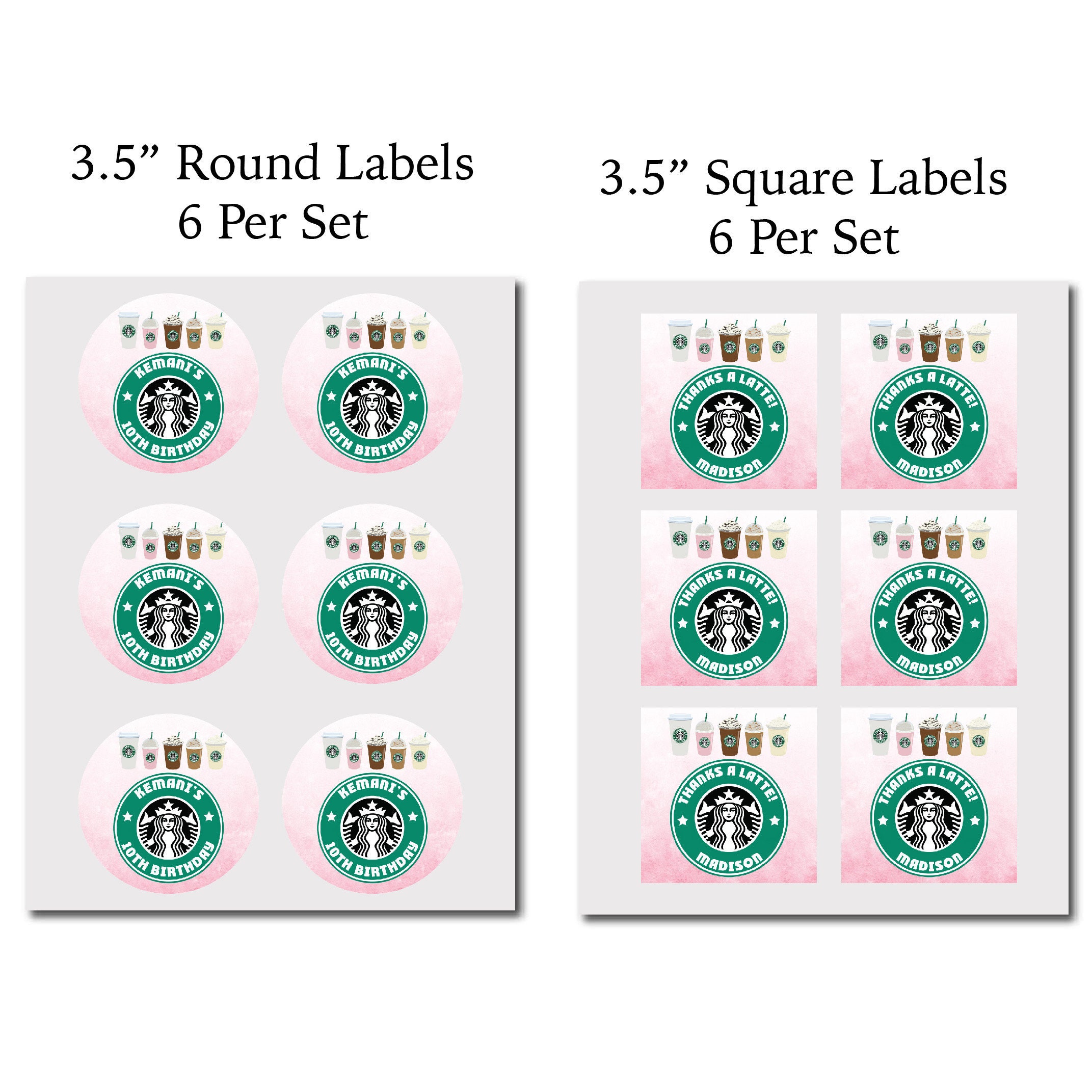 Coffee House Cafe Latte PRINTED GLOSSY LABELS for Party | Etsy