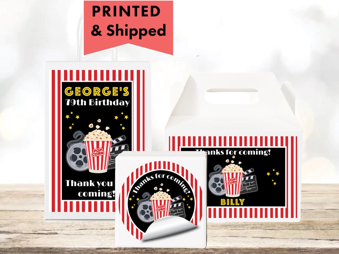 Movie Theatre | Cinema Film Popcorn | Movie Night - PRINTED GLOSSY ...