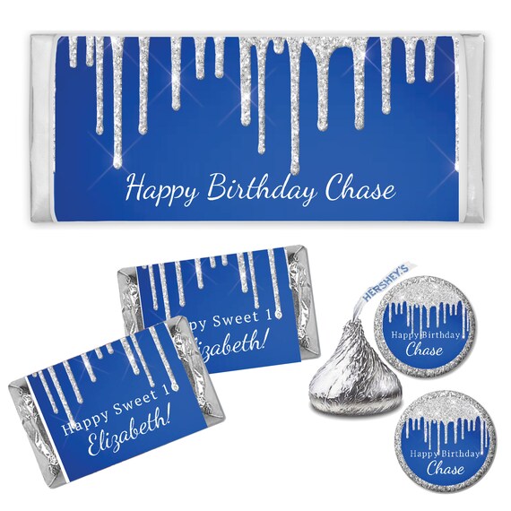 Royal Blue Silver Dripping Glitter Metallic Sparkle Luxury | Etsy