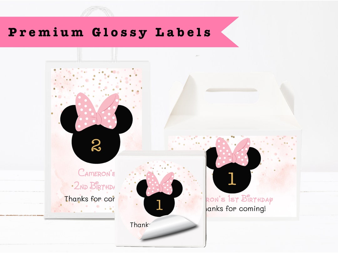 Inspired by Minnie Mouse Gold & Blush Pink Confetti Mouse Silhouette ...