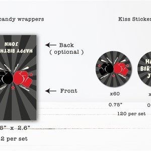 Boxing Party Theme Boxing Gloves PRINTED CANDY BAR Wrappers Labels ...
