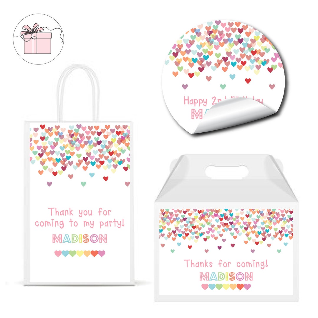 Colorful Rainbow Hearts Confetti Sprinkle Pastel - PRINTED GLOSSY ...