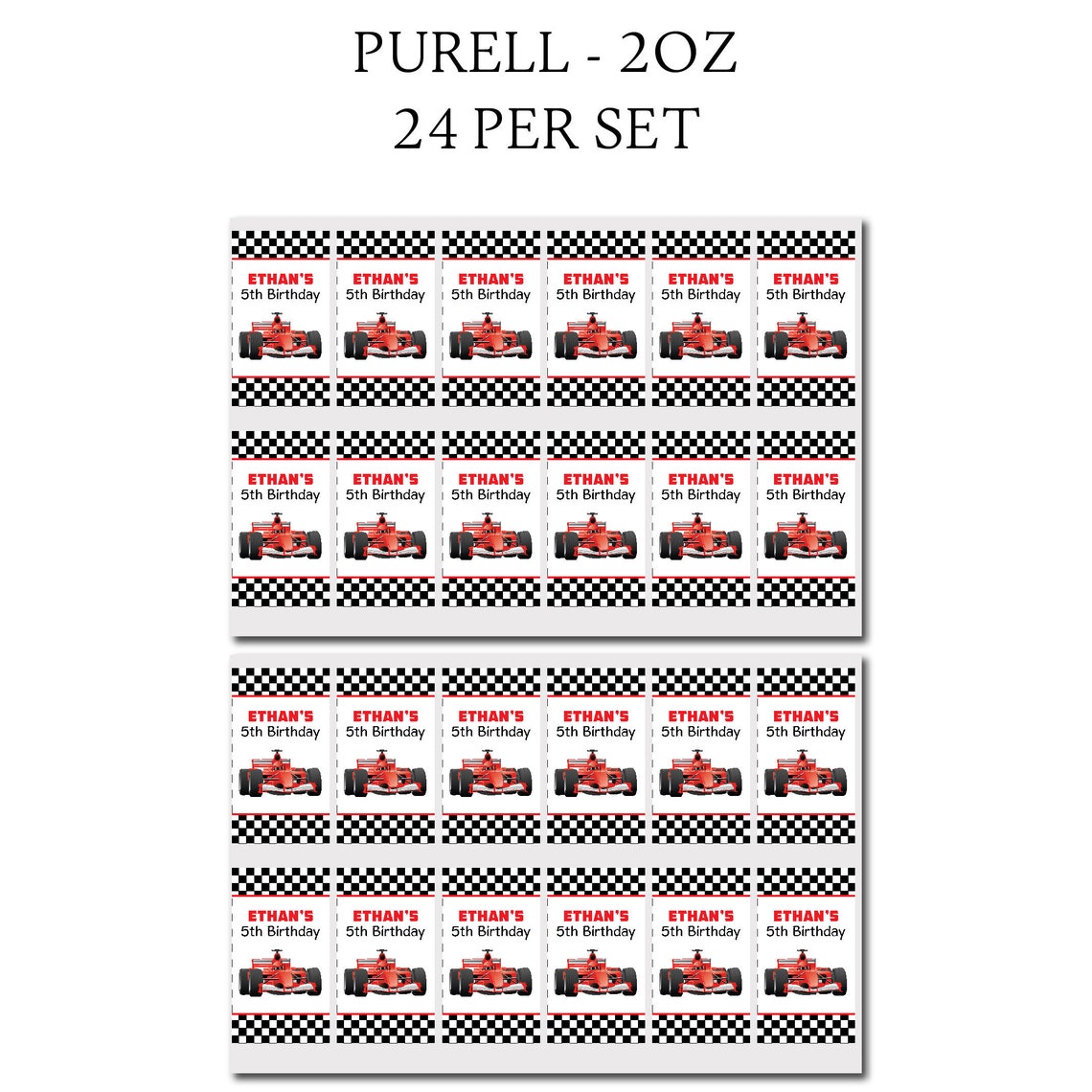 Red Race Car Checkered Flag Two Fast Racing PRINTED GLOSSY - Etsy