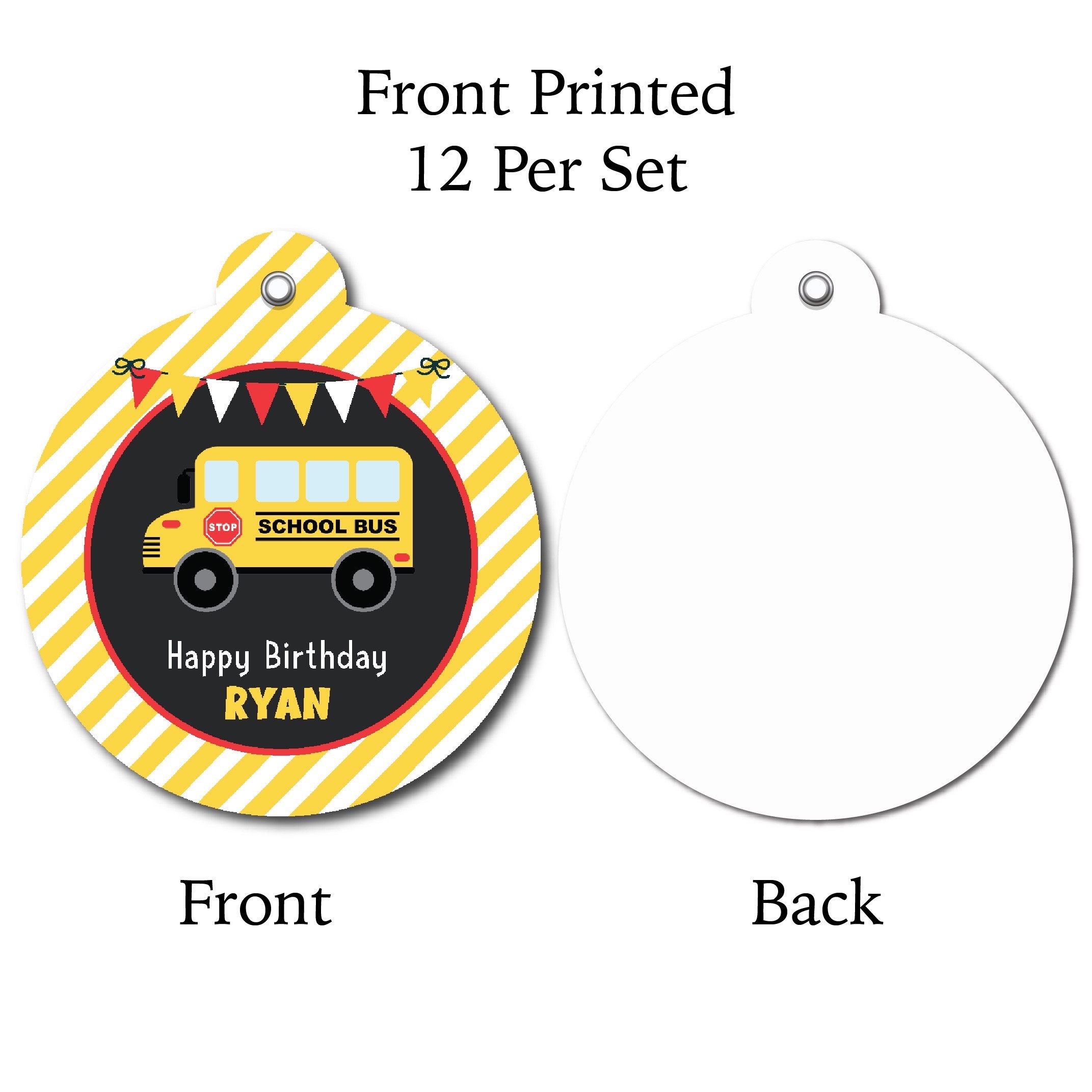 School Bus Wheels on the Bus PRINTED GIFT TAGS Thank You - Etsy