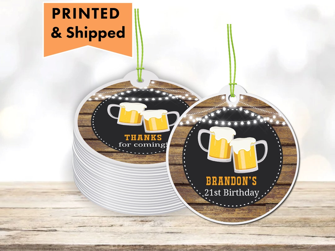 Cheers and Beers | Rustic Wood Brewery Male Man - PRINTED GIFT TAGS ...