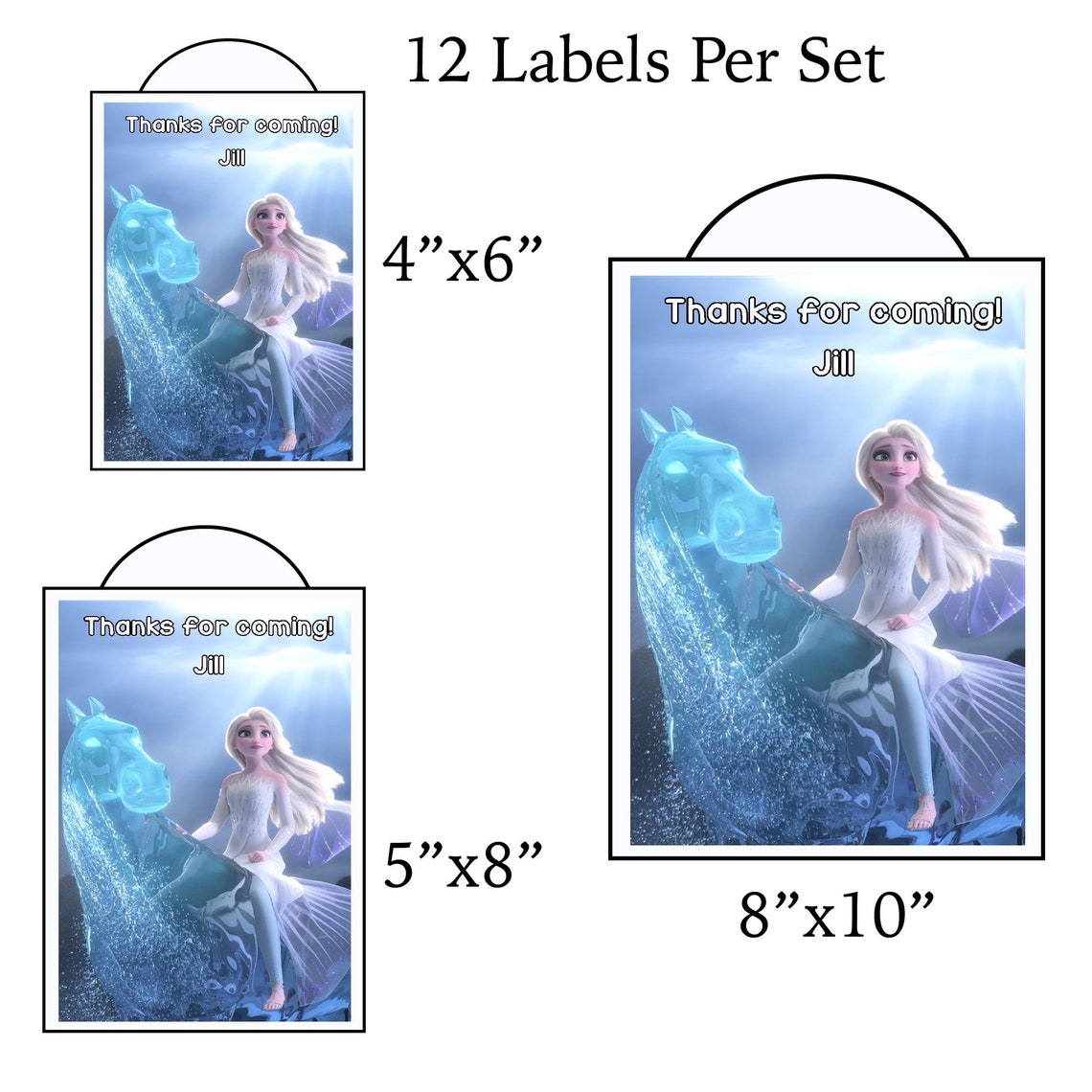 Elsa Water Horse Frozen 2 PRINTED GLOSSY LABELS for Party - Etsy