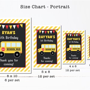 School Bus Wheels on the Bus PRINTED GLOSSY LABEL Party Favor Gift Bag ...
