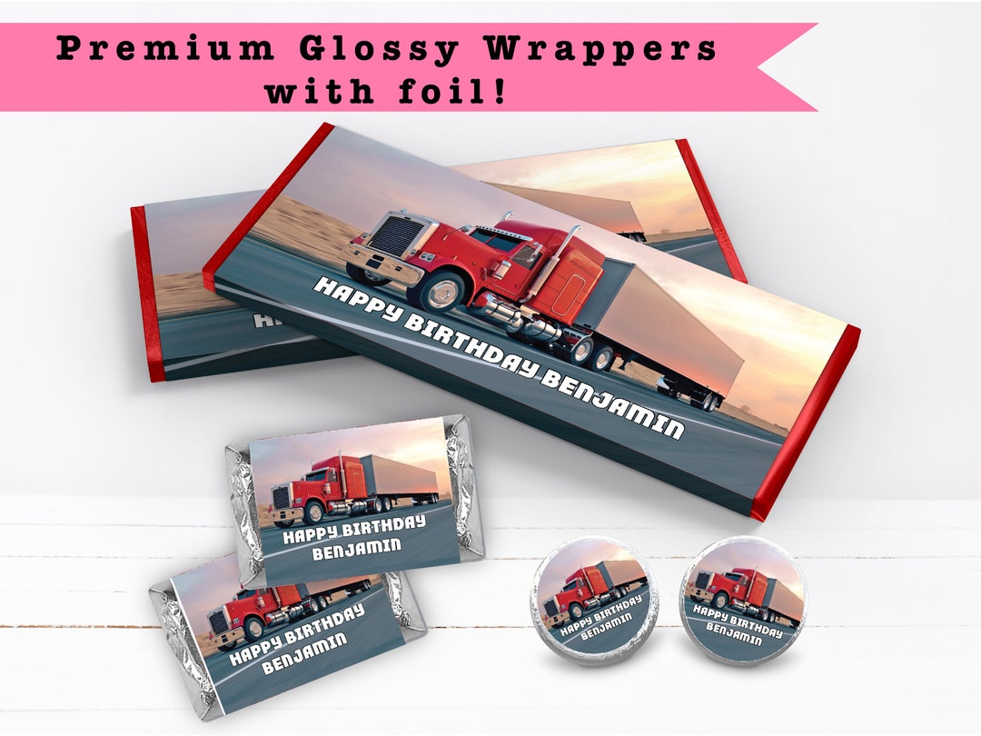 Red Tractor Trailer Semi Truck Big Rig on Road Highway Cool PRINTED ...