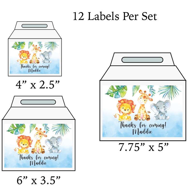 Sweet Safari Jungle Animals PRINTED GLOSSY LABELS for - Etsy