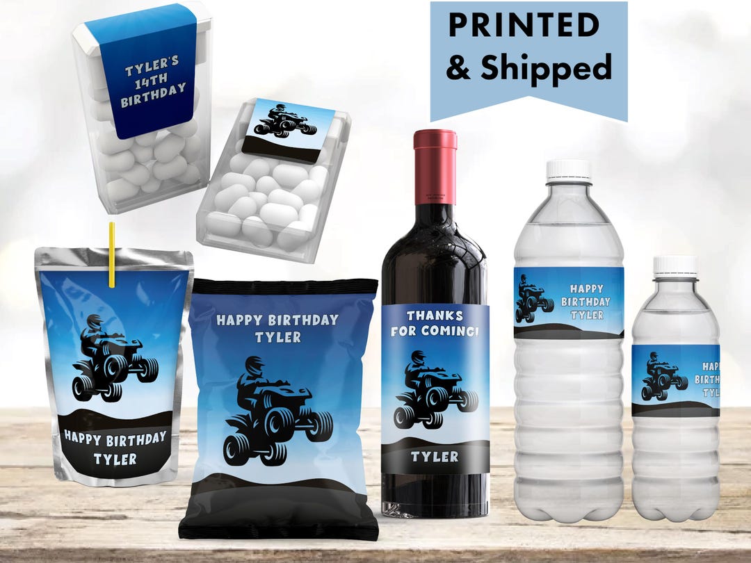 ATV Four Wheeler Monster Quad Extreme Racing 4x4 Chip Bag, Water Bottle ...