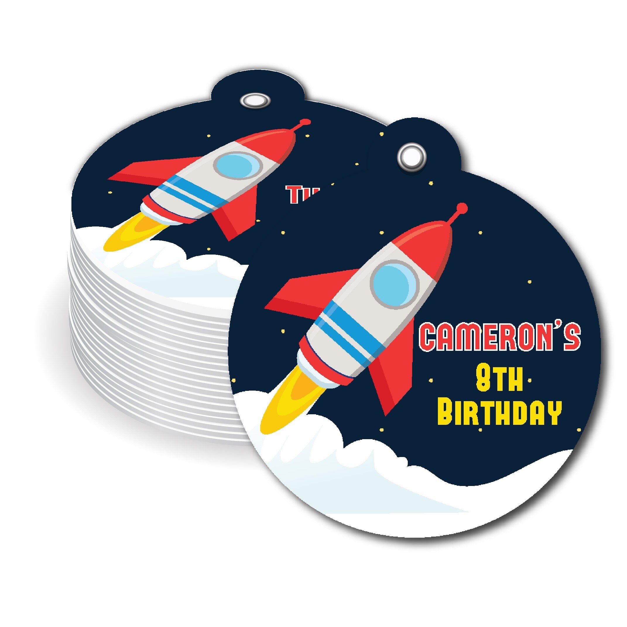 Rocket Ship Two the Moon Outer Space PRINTED GIFT TAGS - Etsy