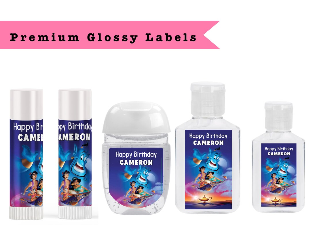 Aladdin Princess Jasmine PRINTED GLOSSY LABELS for Lip - Etsy