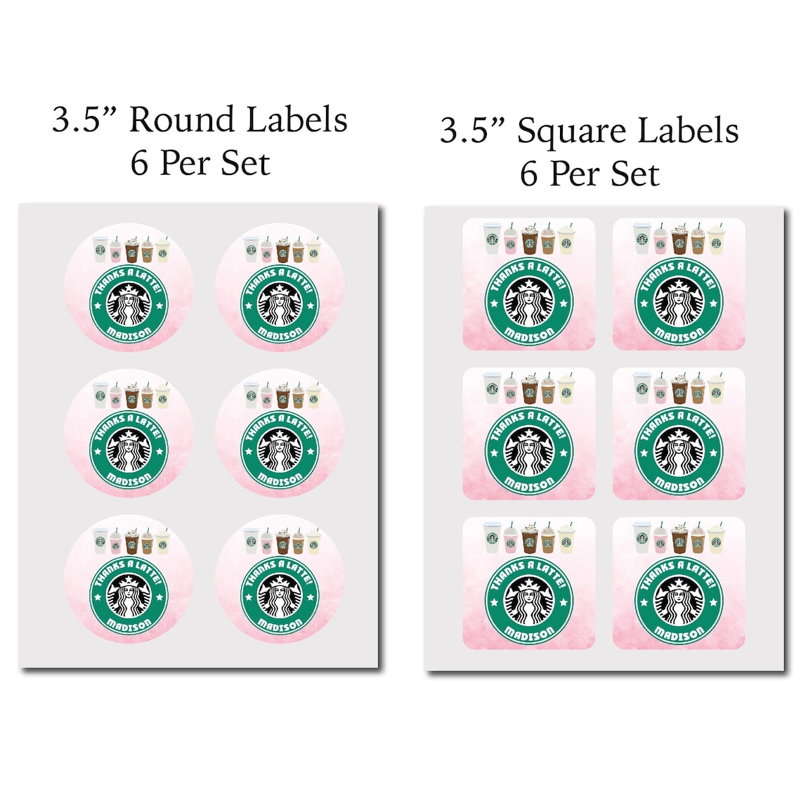 Coffee House Cafe Latte PRINTED GLOSSY LABELS For Party | Etsy