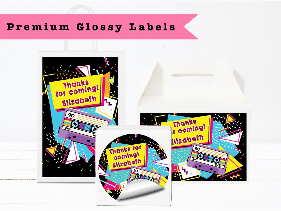 90’s 80’s Hip Hop Retro Neon Colorful Geometric Pattern Casette Tape ...