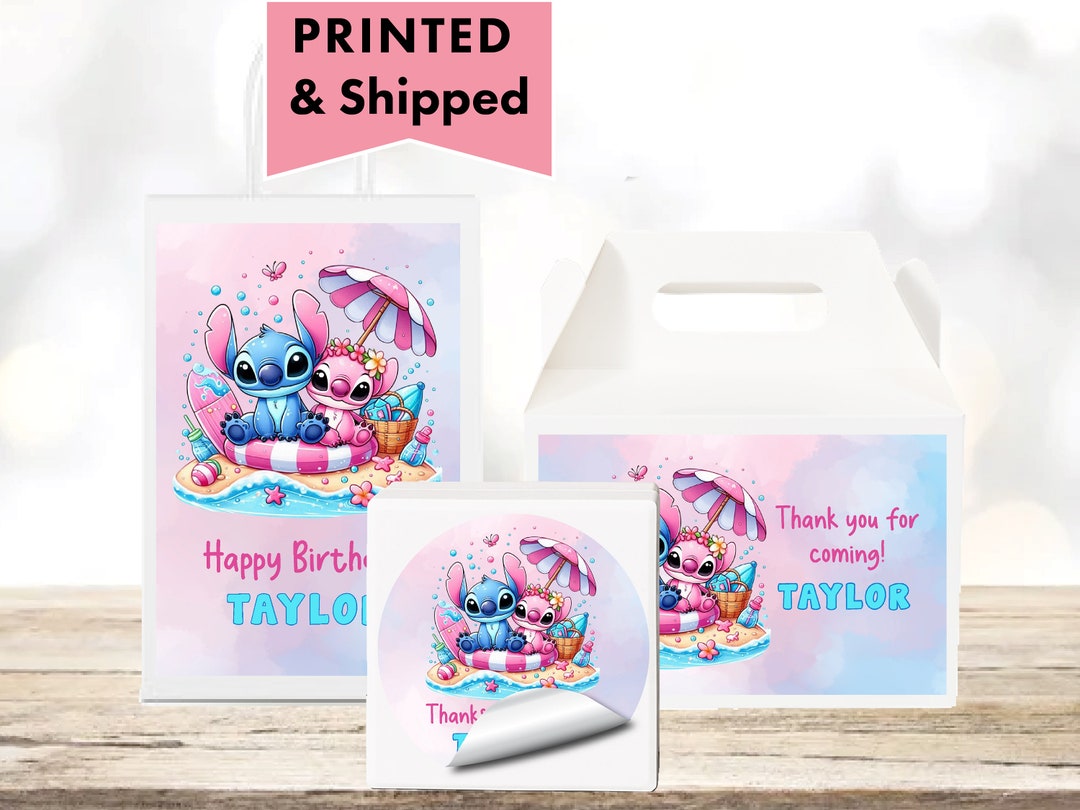 Summer Tropical Beach Stitch Angel Birthday Baby Shower Watercolor ...