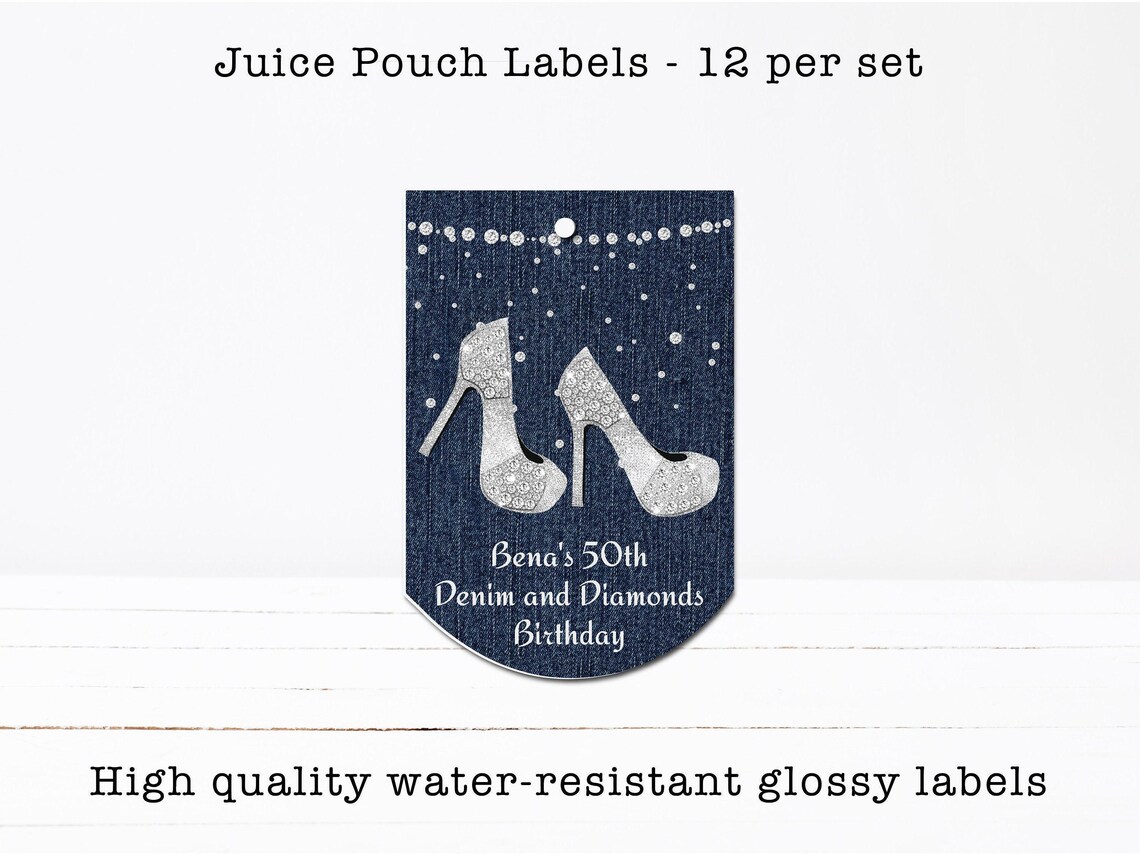 Denim Diamonds Elegant High Heels Shoes Glam Glitter Chip Bag, Water ...