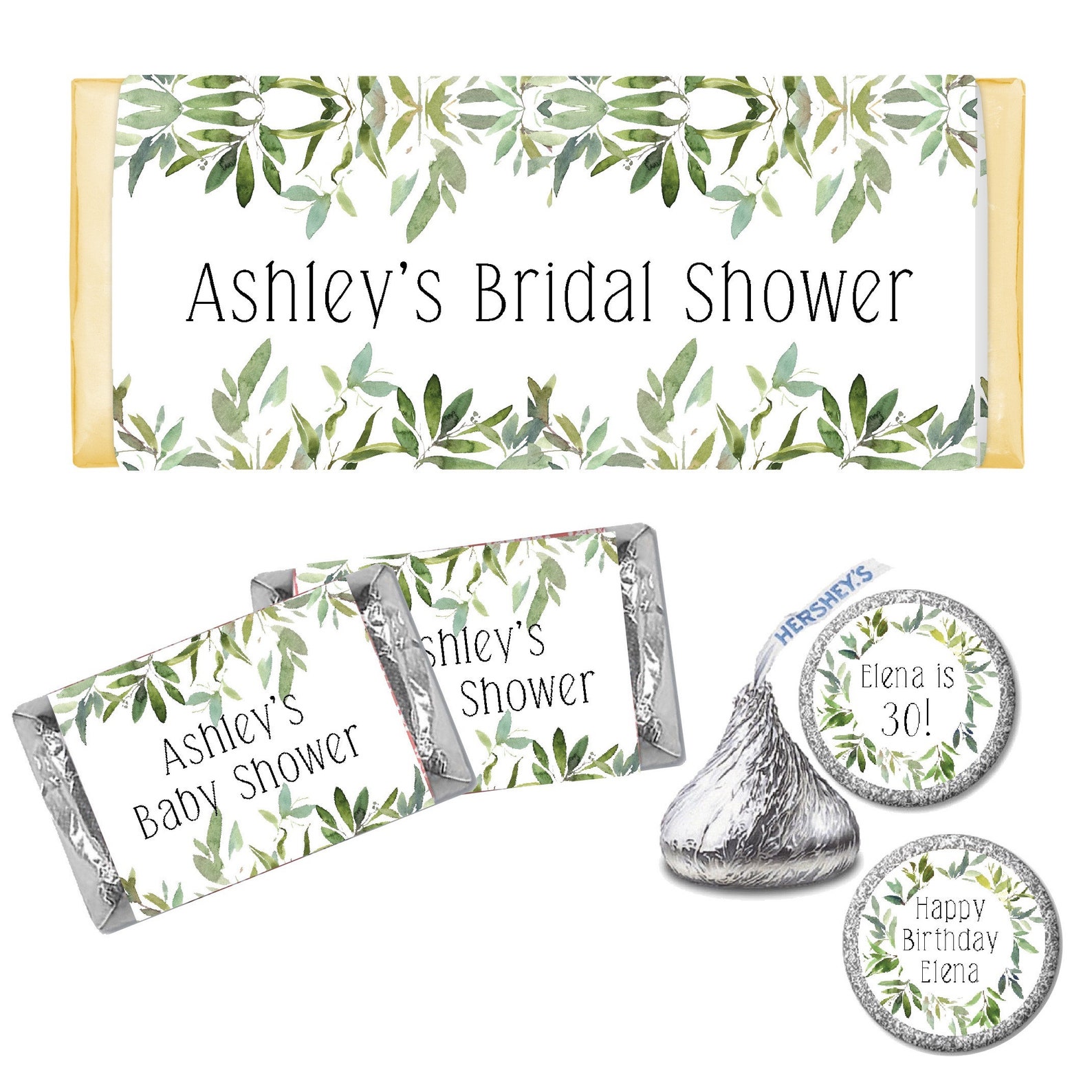 Eucalyptus Greenery Succulent Simple Elegant Watercolor - Etsy