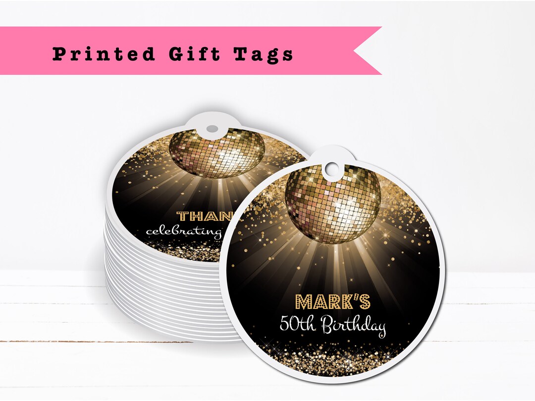 Black Gold Glitter Disco Ball Birthday Party Any Age Anniversary ...