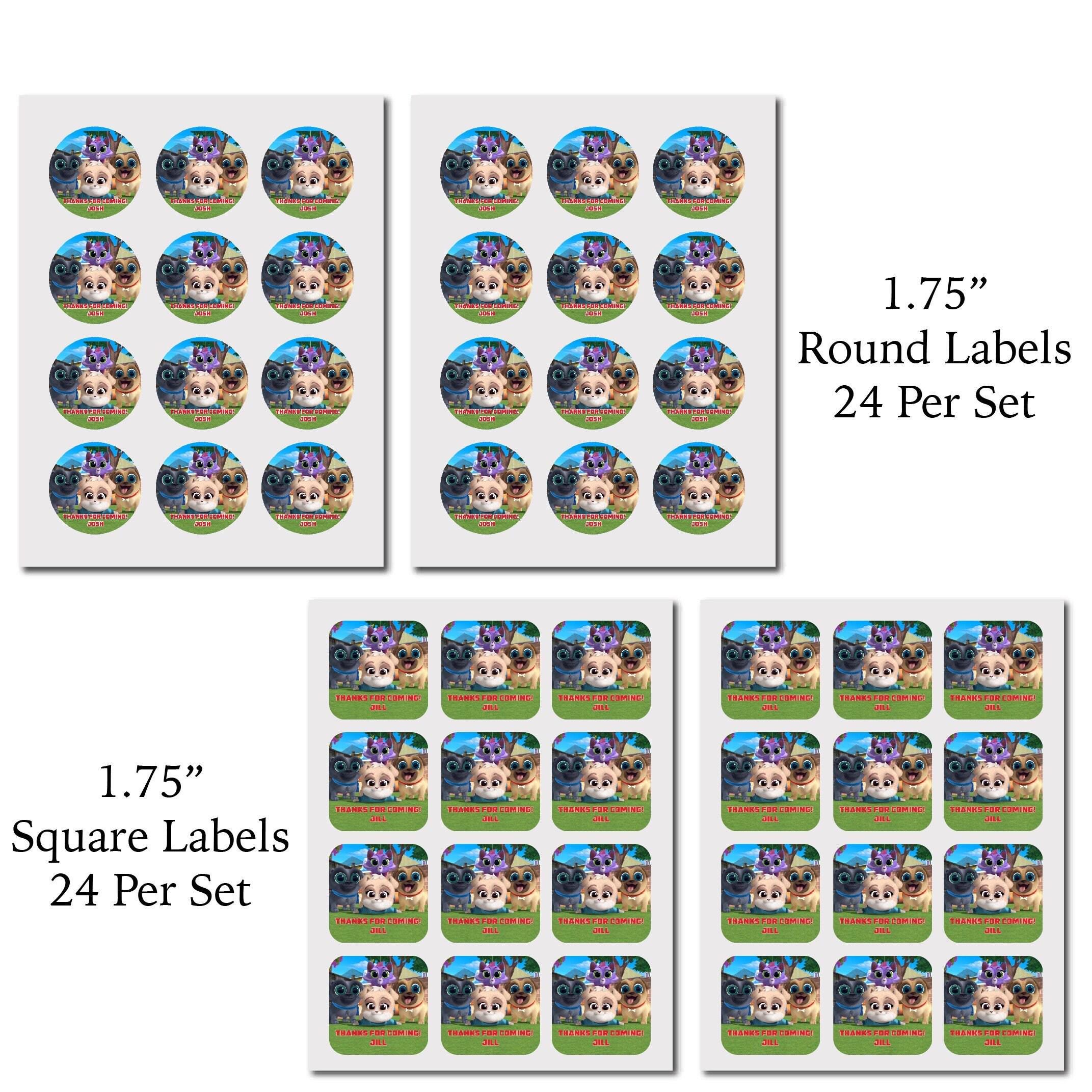 Puppy Dog Pals - PRINTED GLOSSY LABELS - for Party Favor Bags, Gable ...