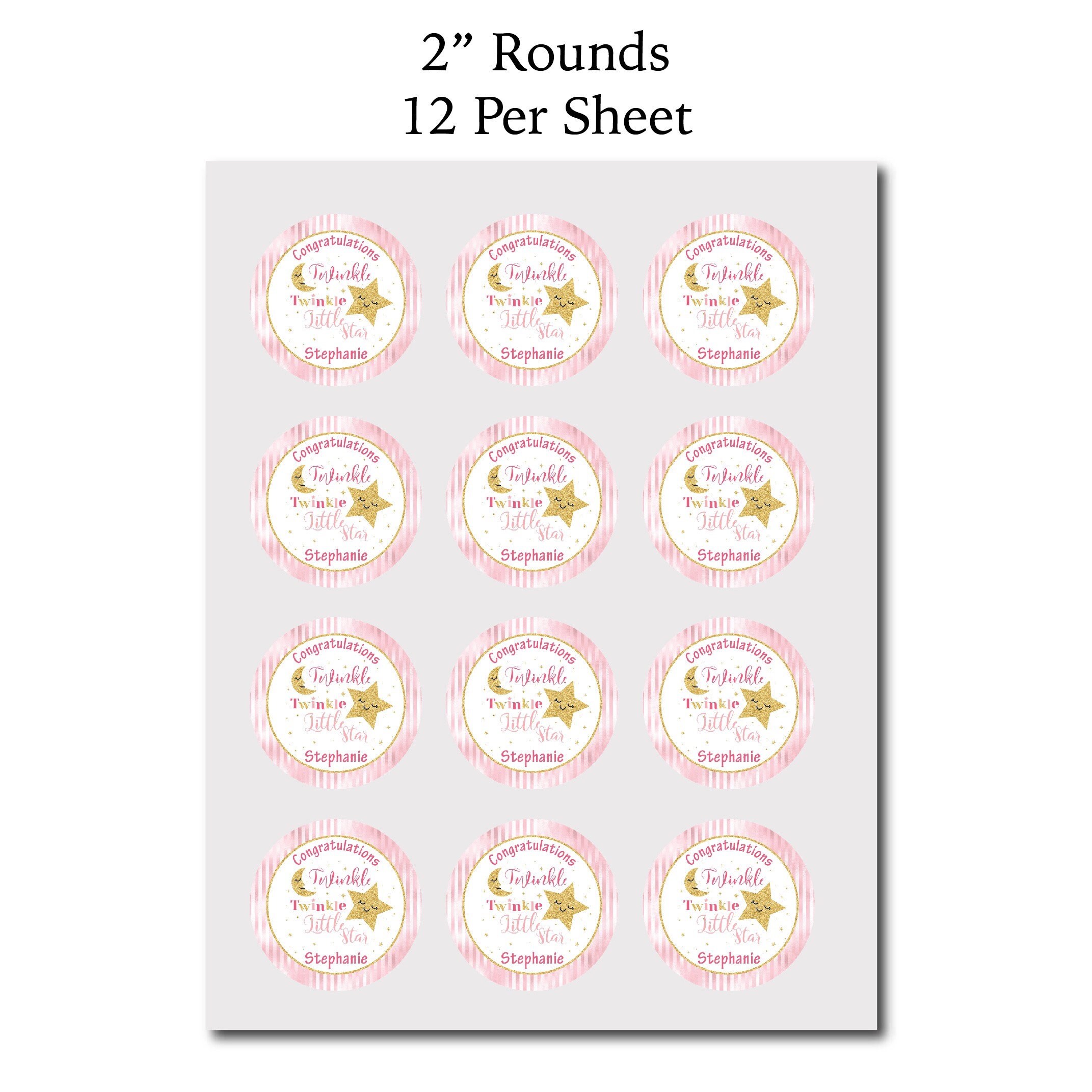 Twinkle Twinkle Little Star Pink Gold Glitter PRINTED CANDY - Etsy