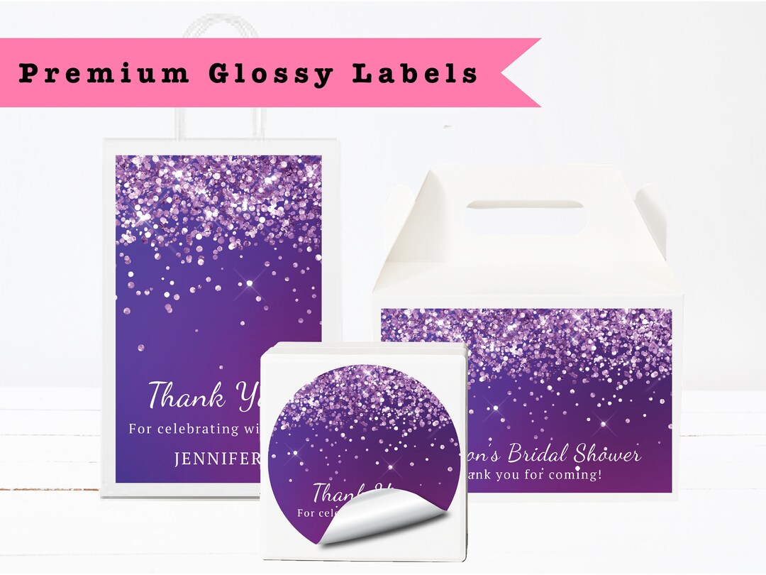 Violet Purple Magenta Ombre Holographic Sparkly Glitter PRINTED GLOSSY ...