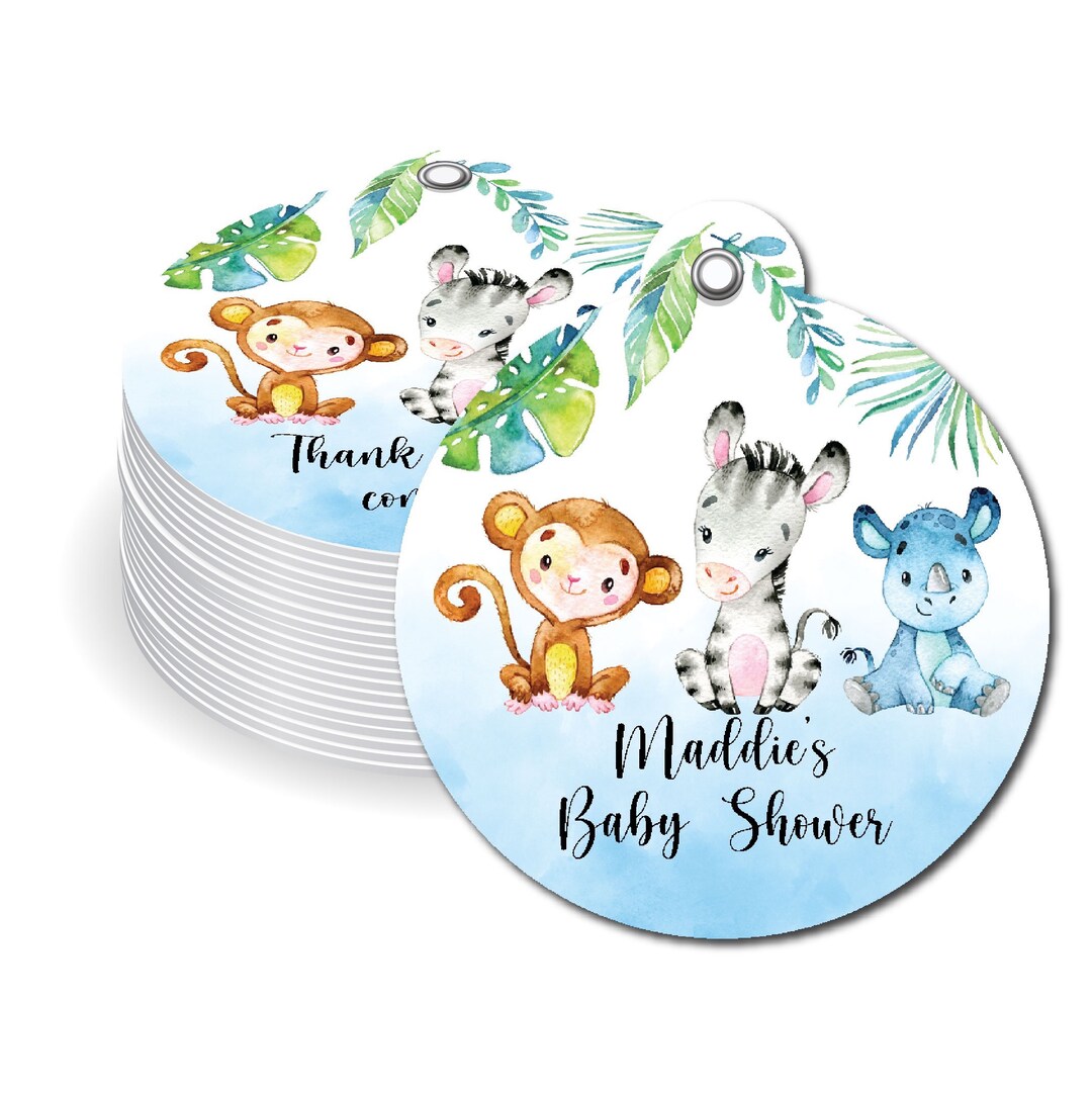 Sweet Jungle Animals – Zebra Monkey Hippo - PRINTED GIFT TAGS - Thank ...