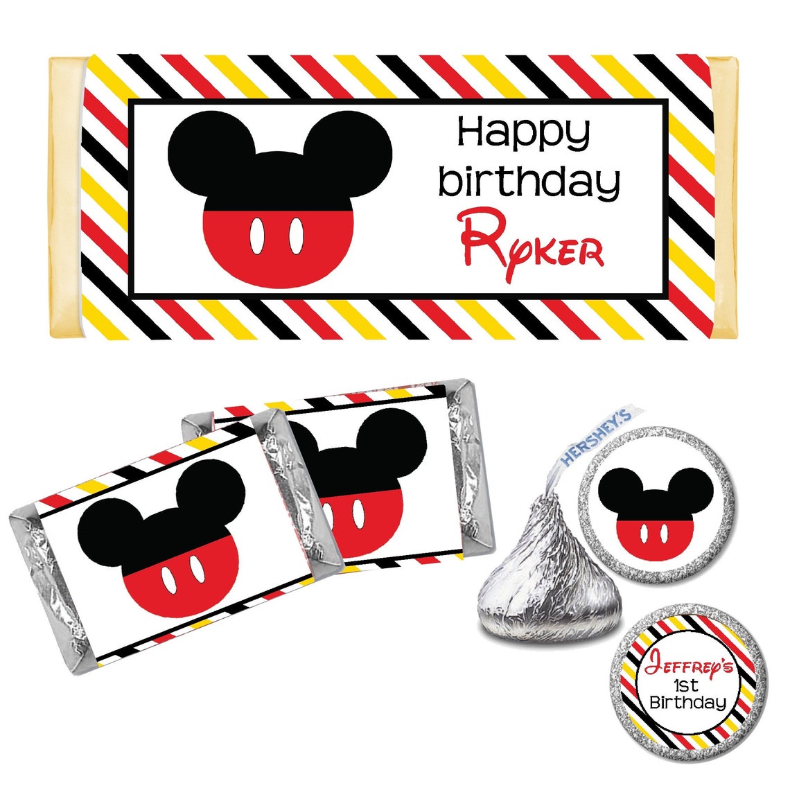 Mickey Mouse Inspired Mouse Head PRINTED CANDY BAR Wrappers - Etsy