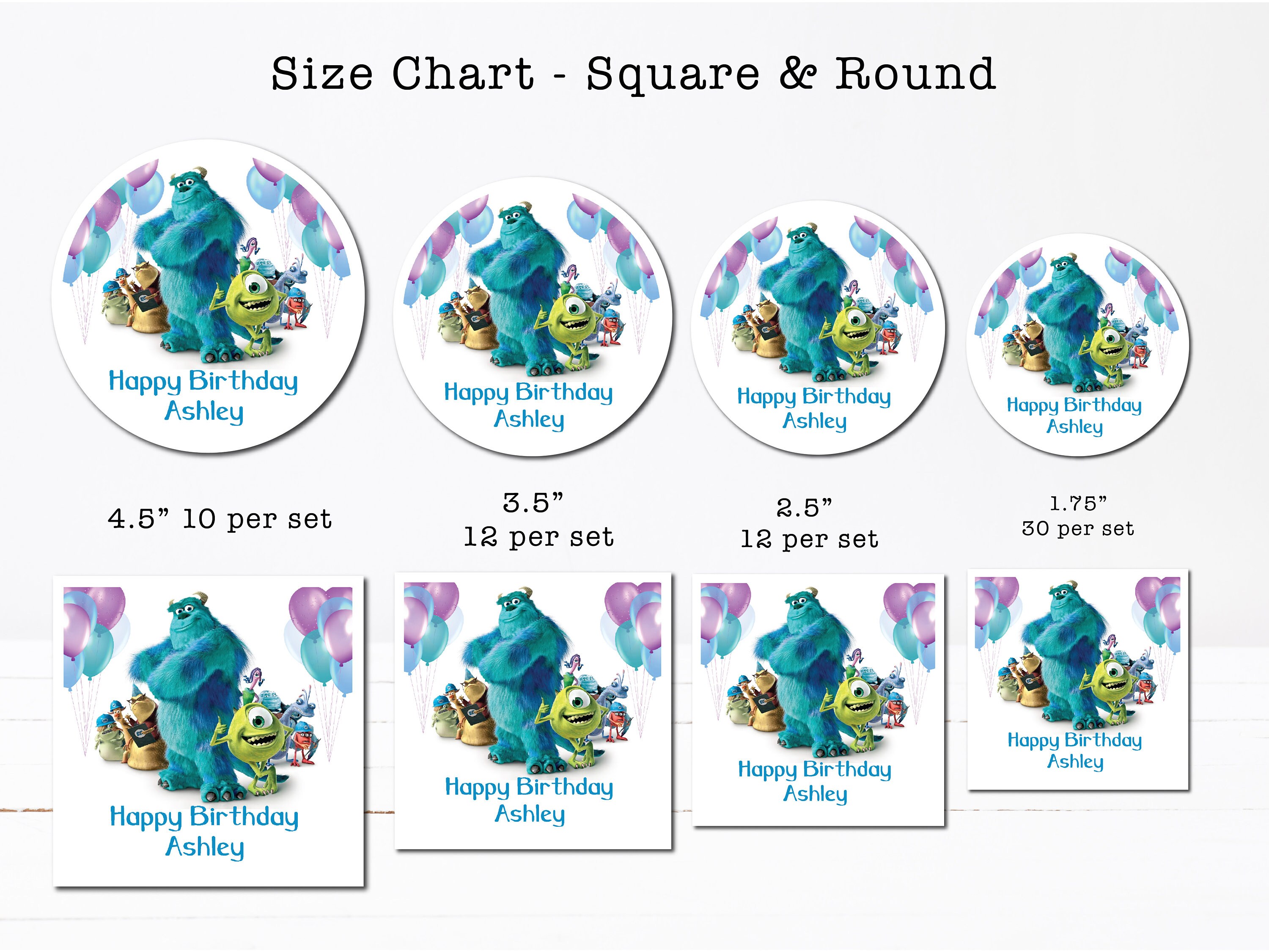 Monsters Inc PRINTED GLOSSY LABELS for Party Favor Bags - Etsy