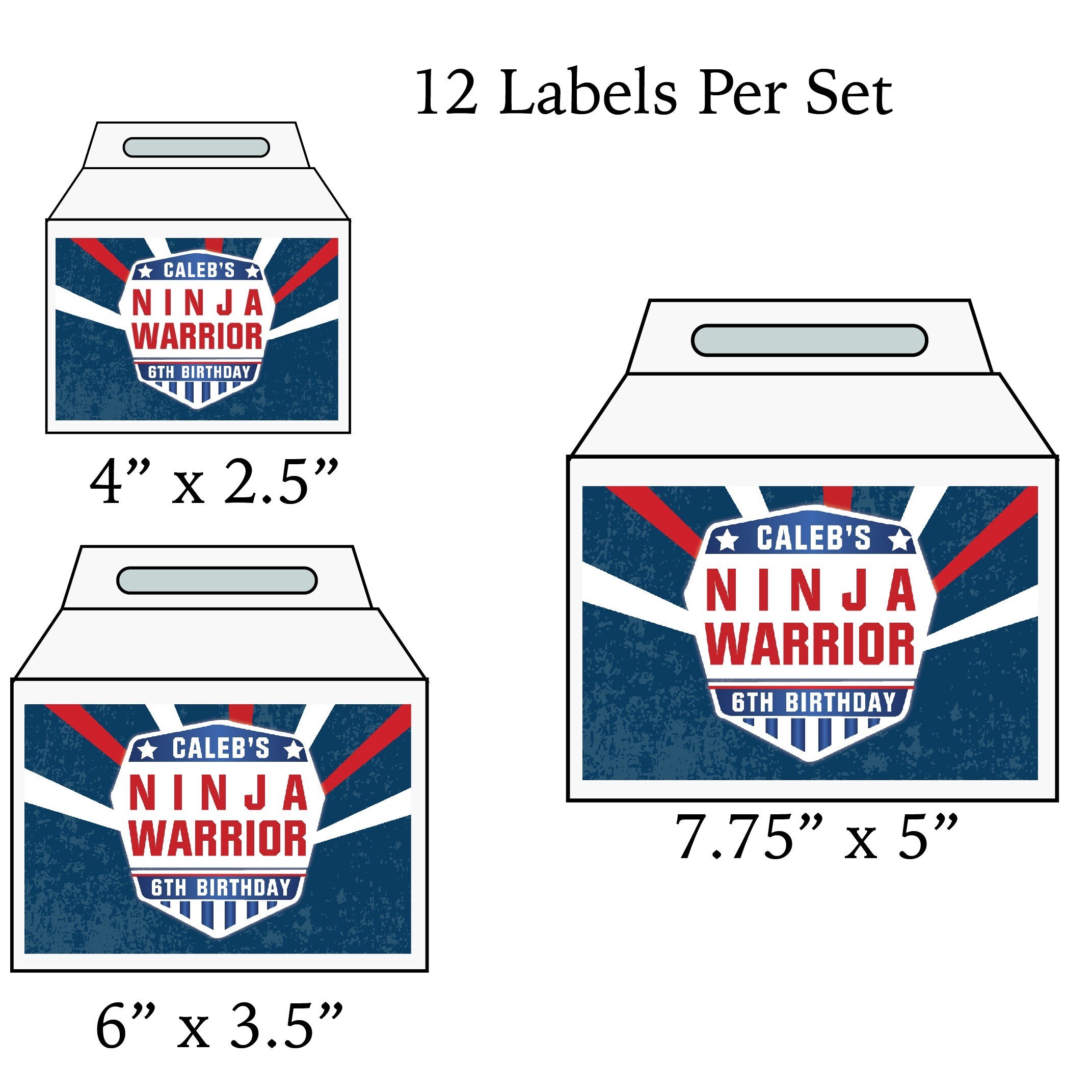 Ninja Warrior Inspired PRINTED GLOSSY LABELS for Party - Etsy