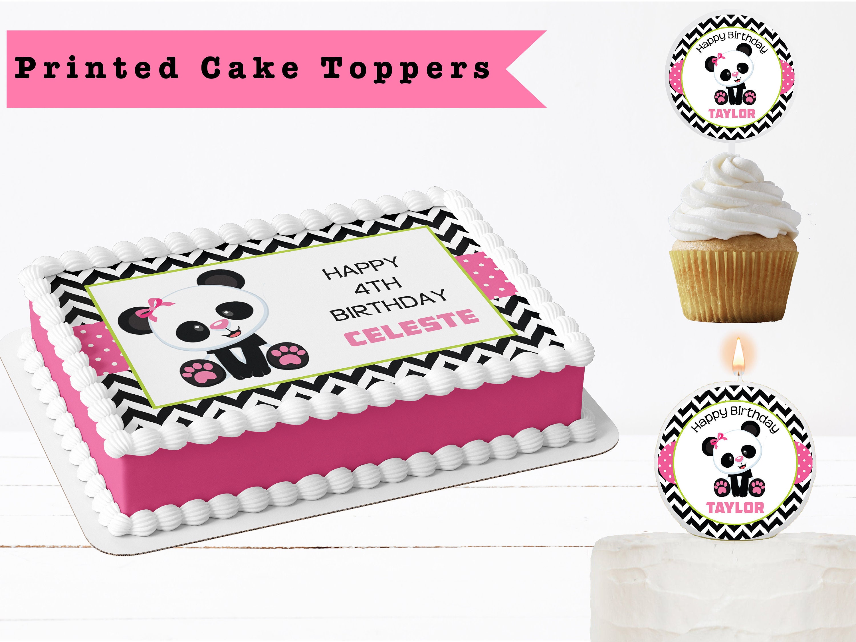 Pink Chevron Birthday Cake