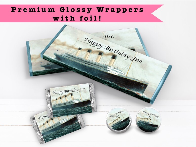 Titanic Ship PRINTED CANDY BAR Wrappers Chocolate Bar Kiss - Etsy