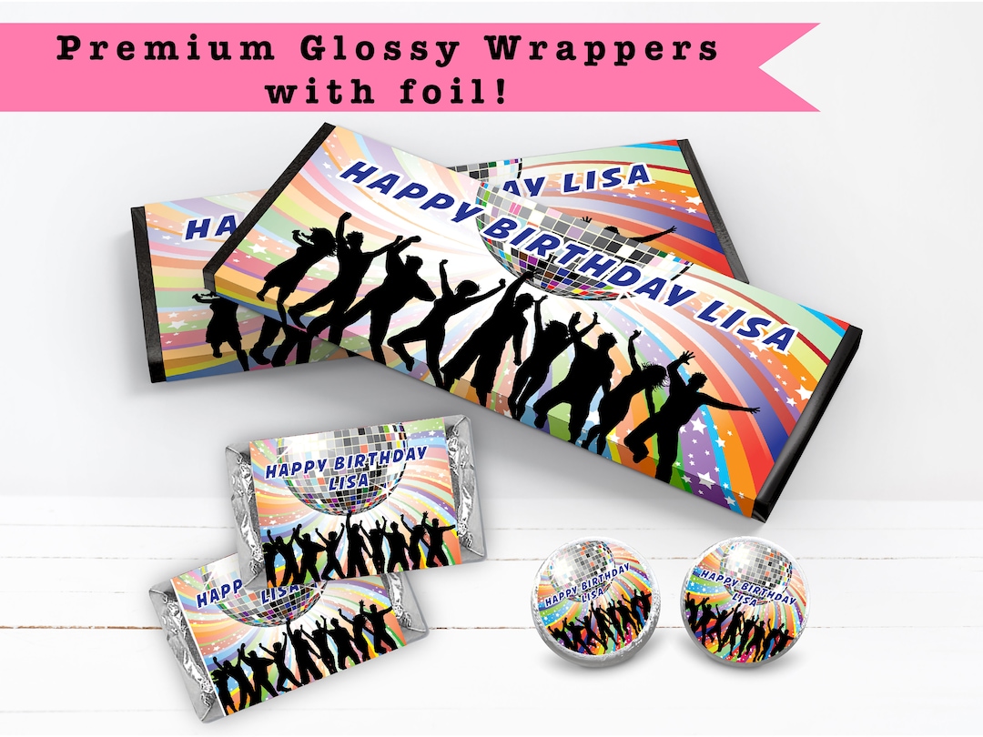 Disco Birthday Party Disco Ball Bright Colorful Dancing Dancers PRINTED ...