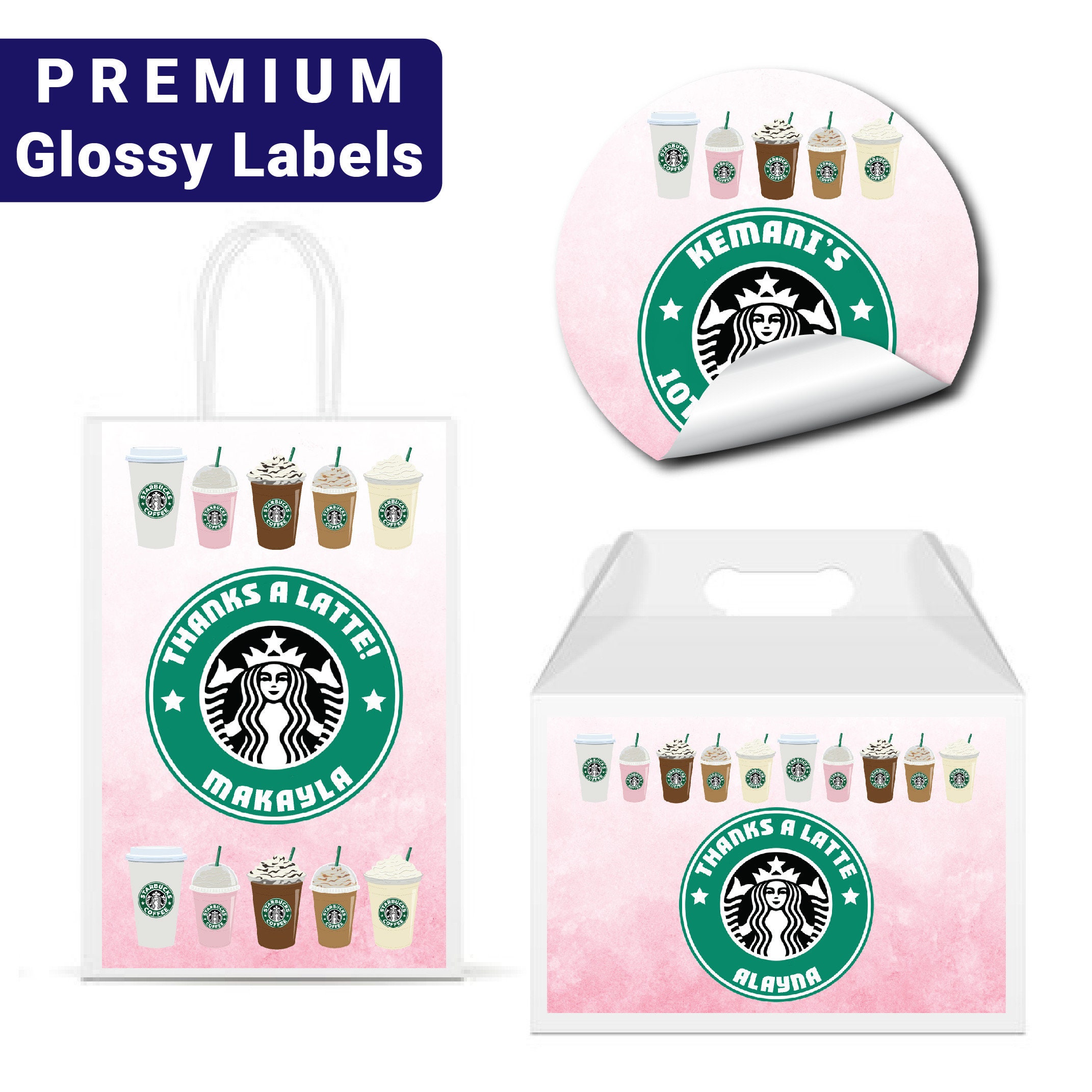 Coffee House Cafe Latte PRINTED GLOSSY LABELS for Party | Etsy