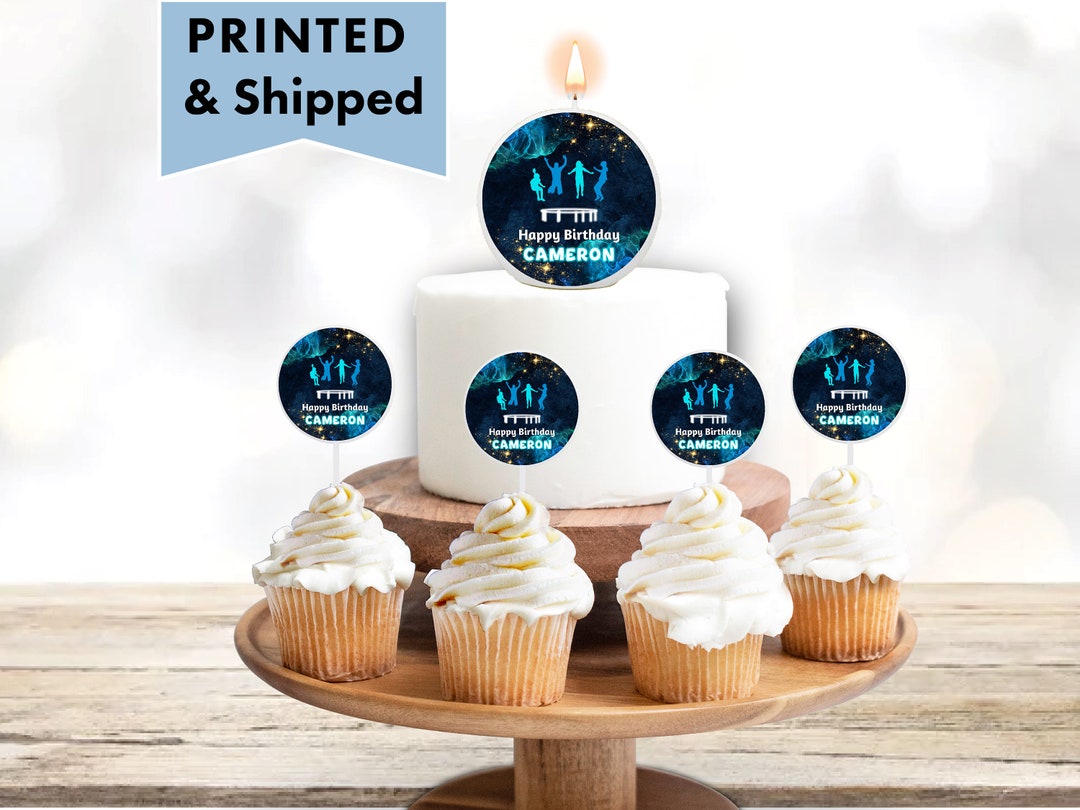 Trampoline Park Birthday Jump Party Glow in Dark Galaxy Gold Glitter ...