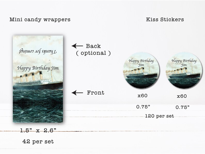 Titanic Ship PRINTED CANDY BAR Wrappers Chocolate Bar Kiss - Etsy
