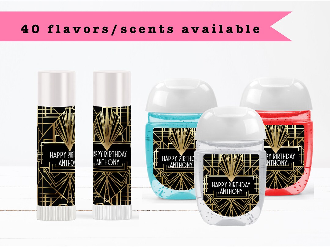 Elegant Gatsby Art Deco Roaring 20s Black Gold Geometric Lip Balms Chap ...