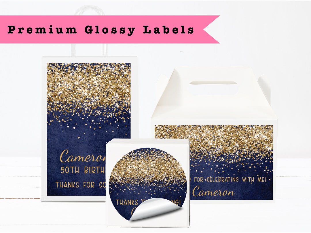 Navy Blue Gold Glitters Fancy Elegant Metallic Sparkle Luxury PRINTED ...