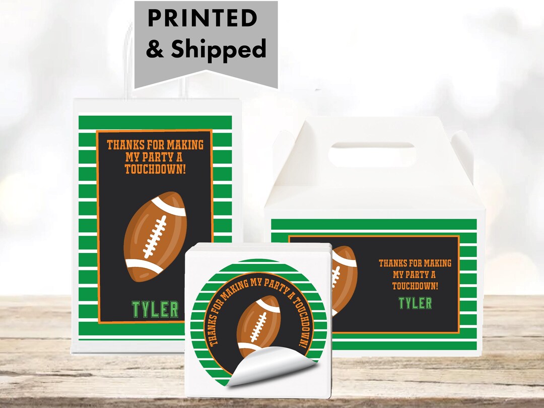 Football Game Time First Year Down Tailgating Touchdown Field - PRINTED ...