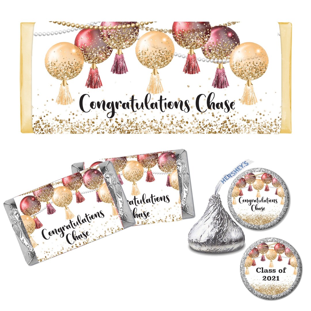 Graduation College High School Graduate Red Gold Glitter - Etsy