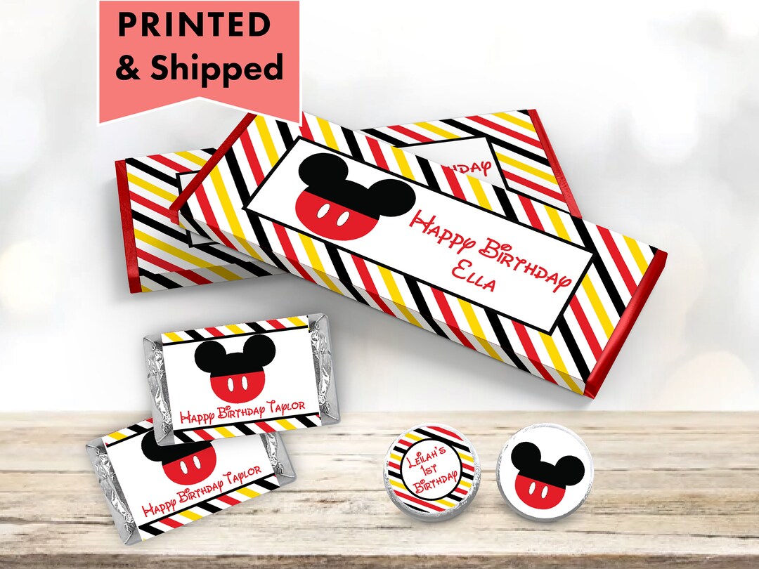 Mickey Mouse Inspired Mouse Head - PRINTED CANDY BAR Wrappers Labels ...