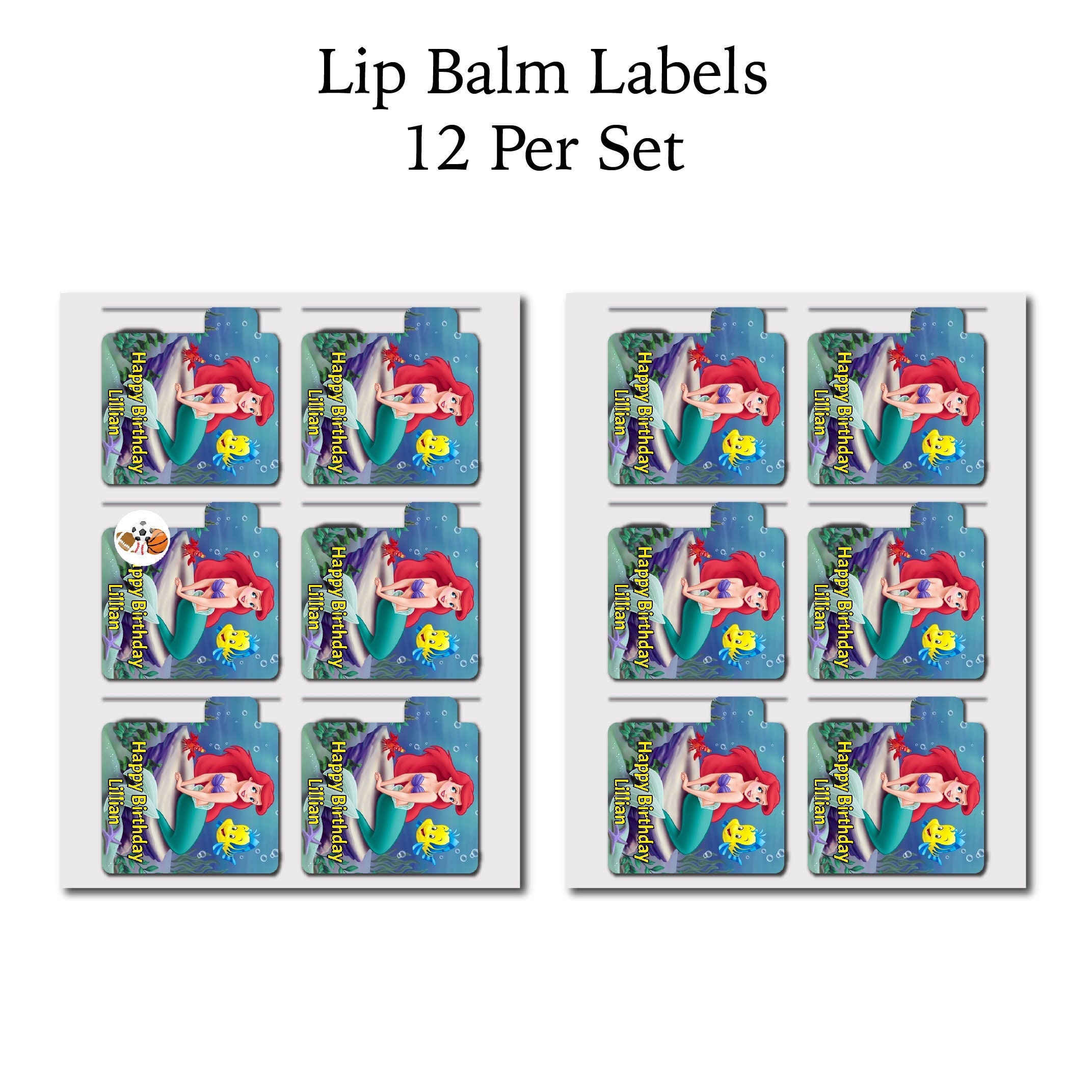 The Little Mermaid Princess Ariel PRINTED GLOSSY LABELS - Etsy