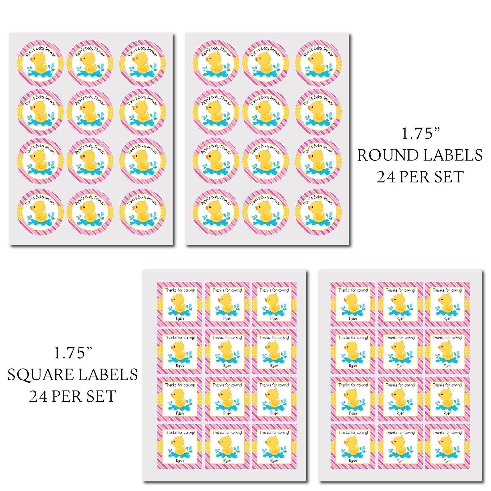 Cute Little Rubber Duck Duckling PRINTED GLOSSY LABELS - Etsy