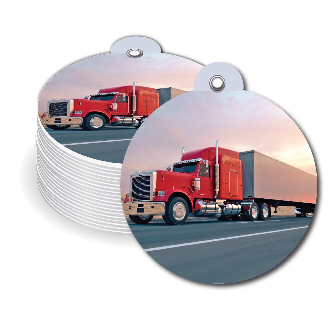 Red Tractor Trailer Semi Truck Big Rig on Road Highway Cool - Etsy