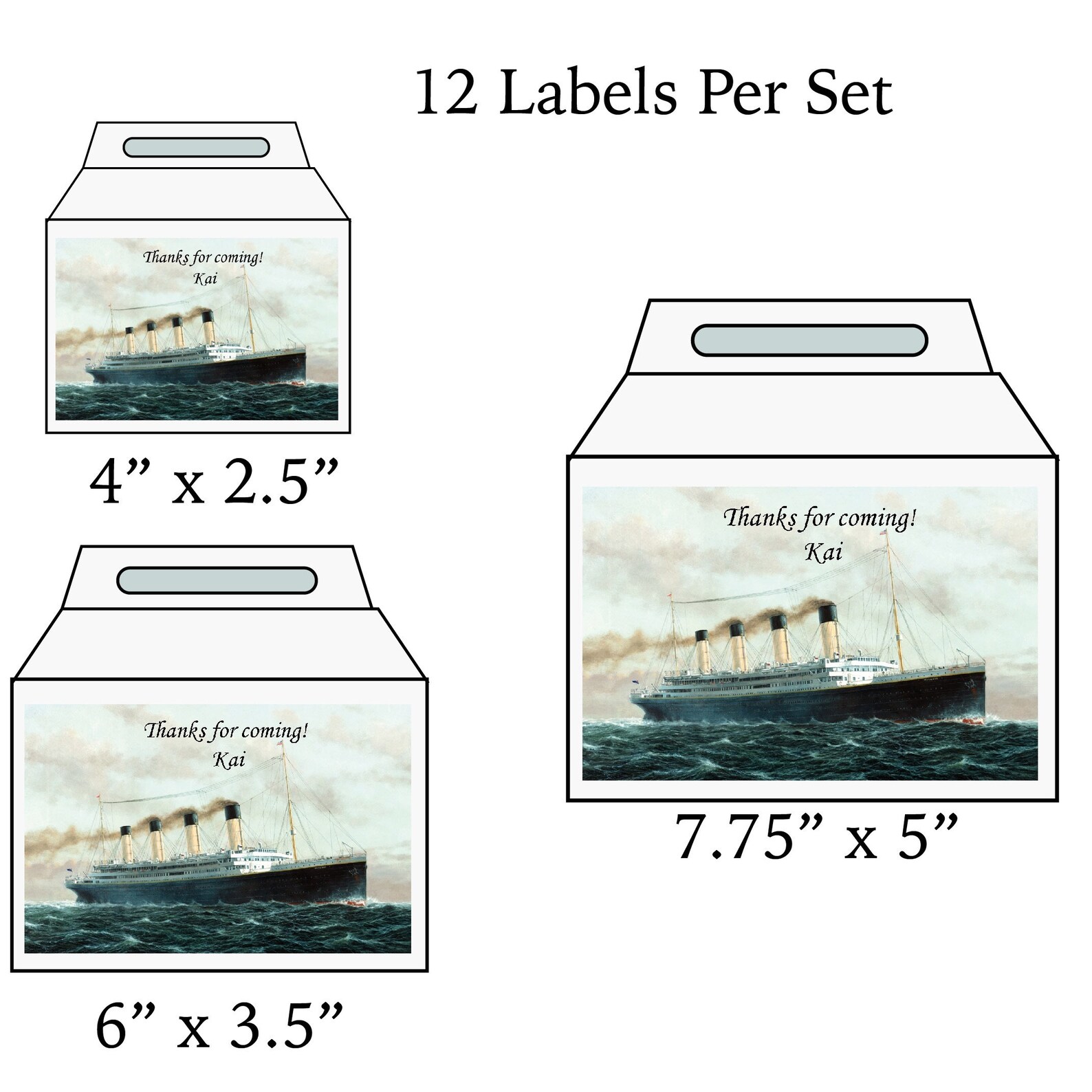 Titanic Ship PRINTED GLOSSY LABELS for Party Favor Bags - Etsy