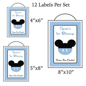 Mouse Head Mickey Inspired - PRINTED GLOSSY LABELS - for Party Favor ...