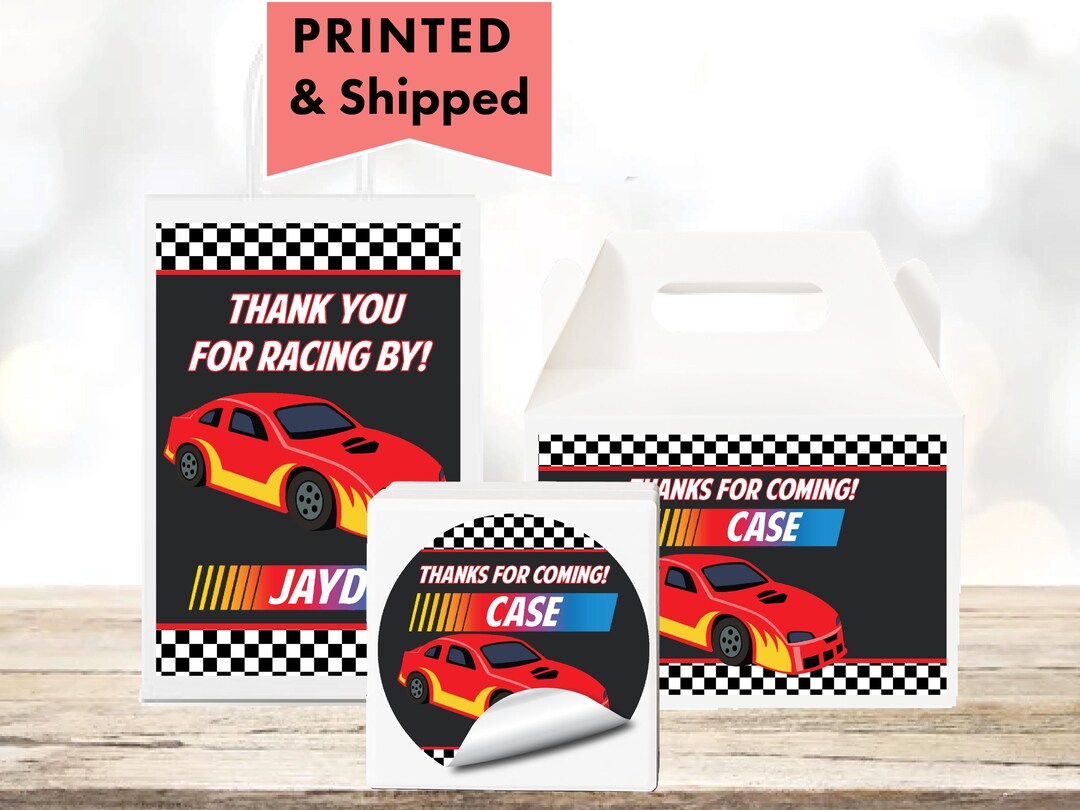 Race Car Nascar Inspired - PRINTED GLOSSY LABELS - for Party Favor Bags ...